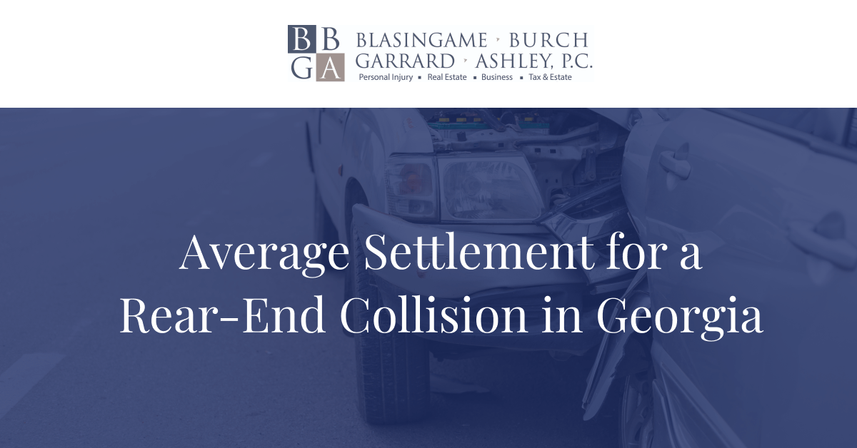 Average Settlement for a Rear-End Collision in Georgia | 100% Free Consultation